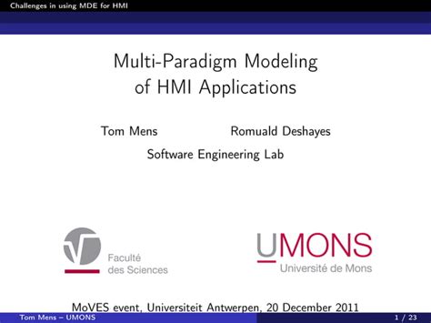Multi Paradigm Modeling Of Hmi Applications Ppt