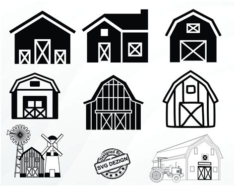 Barn Svg Bundle Barn Form Cut File Barn Farmhouse Svg Barn House Svg Barn Silhouette