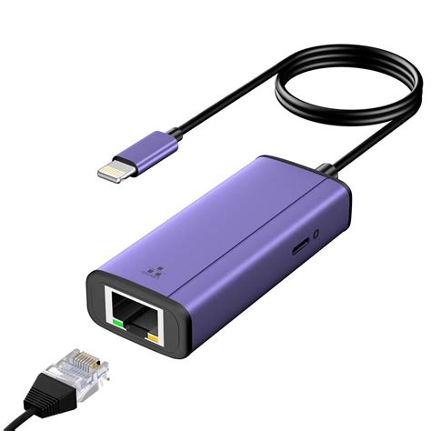 Sunshot Lightning To Ethernet Adapter 2 In 1 Lightning To Rj45 Lan Network And Charging Port