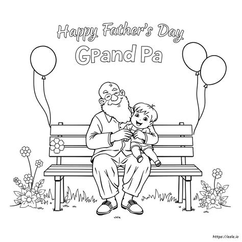 Happy Fathers Day Grandpa Coloring Pages Printable