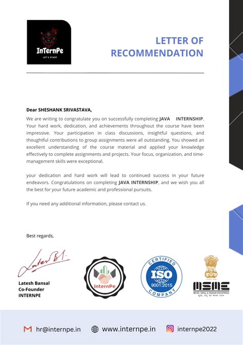 Sheshank Srivastava On Linkedin Internpe Internship Java