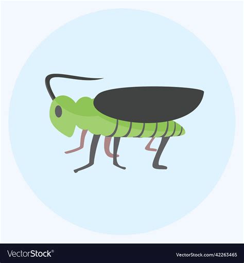 Icon Grasshopper Suitable For Animal Symbol Flat Vector Image Icon Grasshopper Suitable For Animal Symbol Flat Vector Image