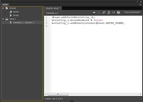 como usar o actionscript com o animate
