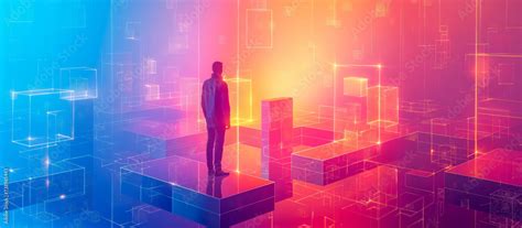 Concept Illustration Background Visualizing Building Blocks Data Structure Complexity Of Neural