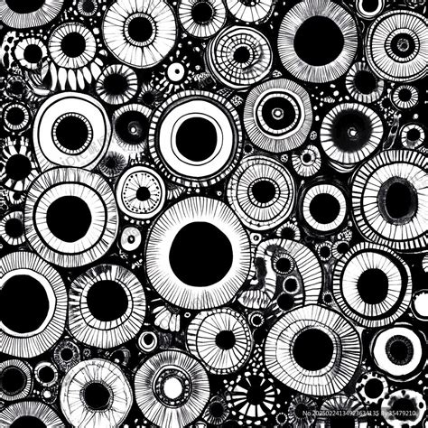 Ai创作图高清黑白抽象 黑白艺术背景创意底纹 超现实几何黑白图案 黑白抽象涂鸦 黑白点线面抽象画 装饰黑白艺术画 黑白抽象花型 仿生艺术背景 抽象黑白画 黑白数码印花 错落不规则圆莆纹理 另类