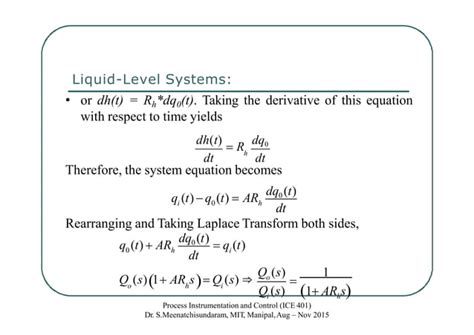 Mathematical Modeling Of Liquid Level Systems Pptx