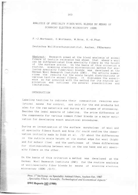 Pdf Analysis Of Specialty Fiberwool Blends By Means Of Scanning