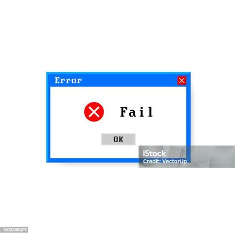 시스템 오류 벡터 아이콘 실패 Pc 인터페이스 오류 메시지 컴퓨터 창 경고 팝업 건강관리와 의술에 대한 스톡 벡터 아트 및 기타 이미지 건강관리와 의술 경고 기호
