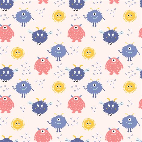 Cute Monsters Patterns 56 Files Векторные клипарты текстурные фоны бекграунды Ai Eps Svg