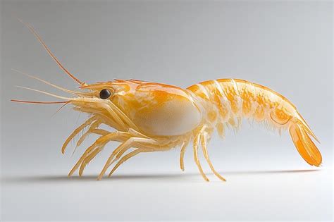 A Yellow Crayfish Head With A Yellow Body And A Black Eye Premium Ai