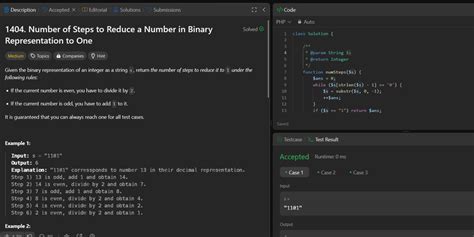 1404 Number Of Steps To Reduce A Number In Binary Representation To One Dev Community