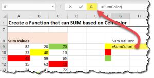 Sum Cells By Color Xelplus Leila Gharani