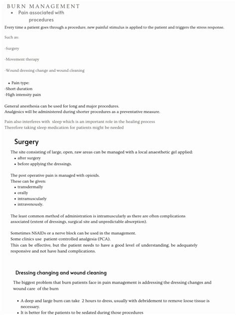 Burn Management Pdf Pain Analgesic