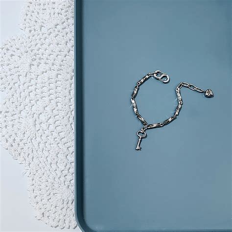 커플 팔찌 하트 사각 트위스트 체인 자물쇠 열쇠 팬던트 아이디어스