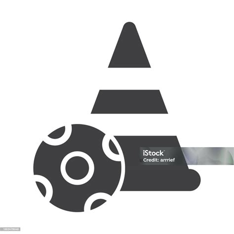 축구 훈련 콘 일러스트 디자인 흰색 배경에 고립 된 축구 훈련 콘 아이콘 준비 된 사용 벡터 Championship에 대한 스톡