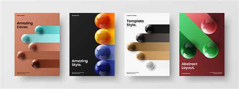 현대 회사 브로셔 A4 디자인 벡터 컨셉 컬렉션 생생한 3d 공은 레이아웃 세트를 커버합니다 A4 용지에 대한 스톡 벡터 아트 및 기타 이미지 Istock