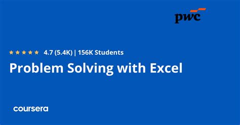Problem Solving With Excel Coursera