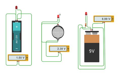 Circuit Design Battery Voltage With Led Tinkercad