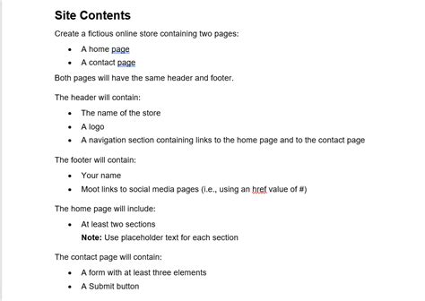 Solved Create An Html Webpage With A Linked Css File That