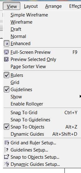using view menu in corel draw 12 complete english notes how to use