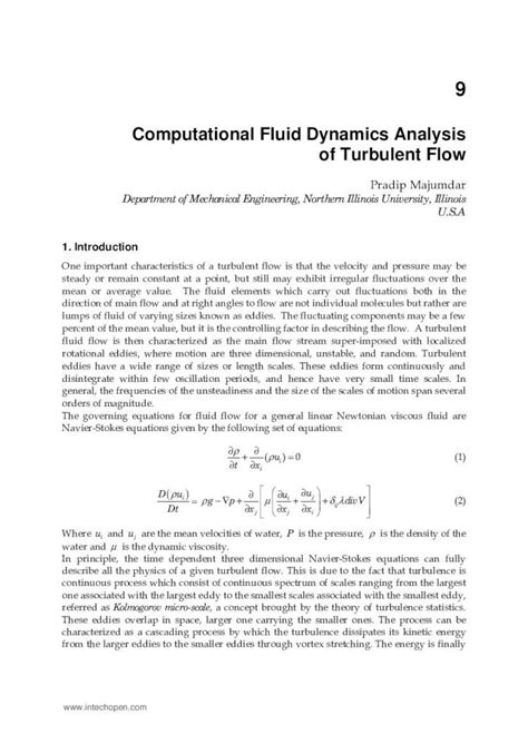 pdf computational fluid dynamics analysis of turbulent flow dokumen