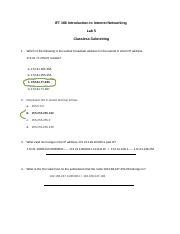 IFT Lab Docx IFT Introduction To Internet Networking Lab Classless Subnetting