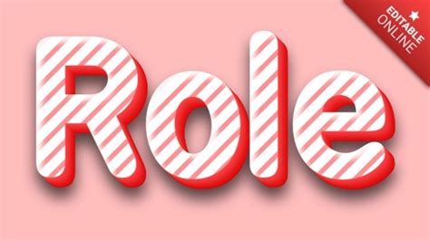 Role Red Pink Candy D Text Effect Generator