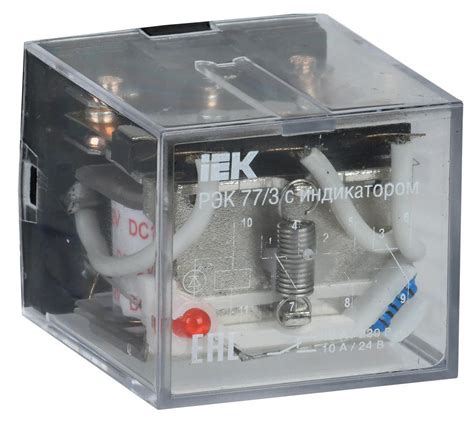RRP10-3-10-012D-LED Реле IEK РЭК77/3(LY3) с индикацией 10А 12В DC ...