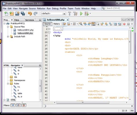 monochrome 世界 belajar php [ membuat new project dari dw cs6