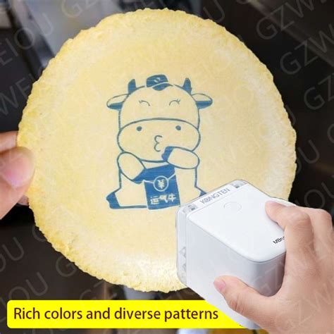 휴대용 Wifi Diy 라벨 프린터 식용 잉크 케이크 프린터 컬러 Mbrush 미니 휴대용 식품 빵 마카롱 프린터