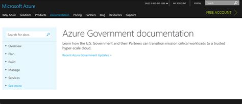 New Azure Government Documentation Azure Government