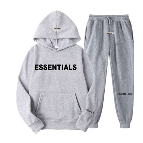 Fear Of God Essentials Tracksuit Grey Essentials Hoodie