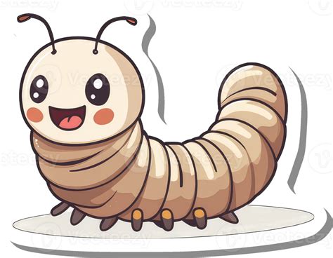 Adorable Cartoon Caterpillar Smiling Happily 55384112 Png
