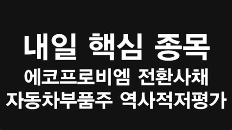 2차전지 에코프로비엠 전환사채 핵심내용 2차전지 주가전망 자동차부품주 역사적 저평가구간입니다 의료기기 상승은 여기까지 한국경제tv 이상로 Youtube