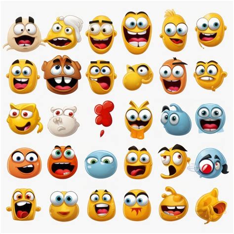 Premium Ai Image Vibrant Expressions Playful Cartoon Emojis On