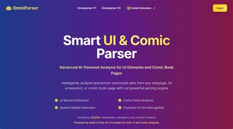 Omniparser是一款革命性的ai屏幕和漫画分析工具，提供智能ui元素和漫画页面分析功能。 Soaiim