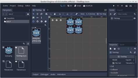 Tilemap Editor Expands To Accommodate Long Tile Name Pushing Neighboring Panels Offscreen