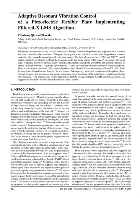 Pdf Adaptive Resonant Vibration Control Of A Piezoelectric · Pdf Fileof A Piezoelectric