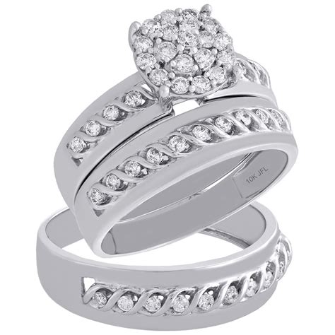 White Gold Trio Wedding Ring Sets 60 Photos