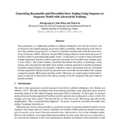 Generating Reasonable And Diversified Story Ending Using Sequence To Sequence Model With