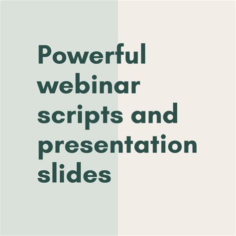 Write A Powerful Webinar Script With Presentation Slides By