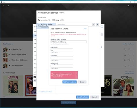 Unexpected Error When Adding Network Folder Synology Core Solved Windows Smb Version