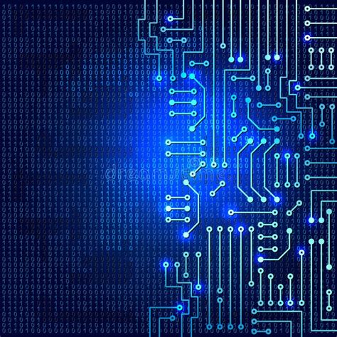 Drawing Modern Electronic Circuit Stock Vector Illustration Of