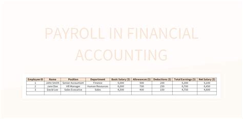 Streamlining Payroll Processes With Classic Financial Automatic Accounting Salary Table Excel