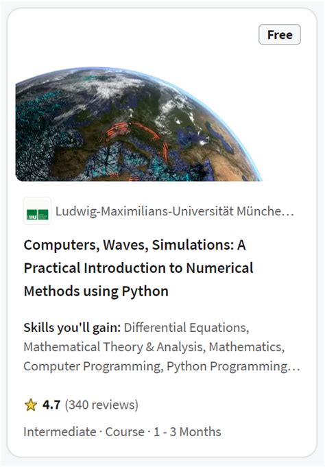 Computers, Waves, Simulations: A Practical Introduction to Numerical Methods using Python (Free ...