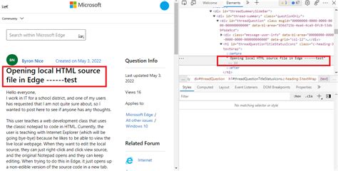 Opening Local Html Source File In Edge Microsoft Qanda