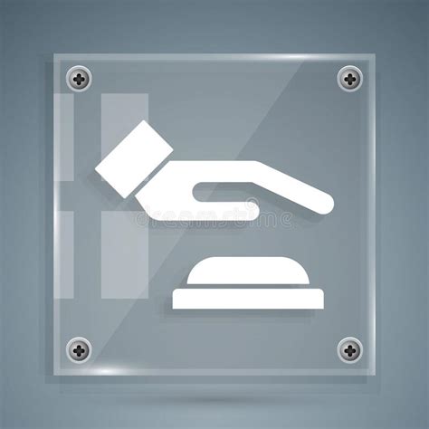 White Palm Print Recognition Icon Isolated On Grey Background Biometric Hand Scan Fingerprint