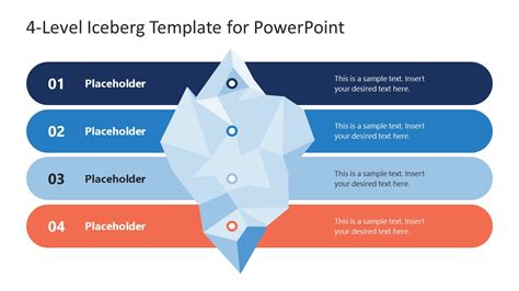 4 Level Iceberg Template For Powerpoint And Presentation Slides