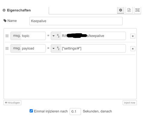 keepalive via node red an die venus senden für nsm einbindung via mqtt