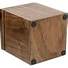 Myt Rustic Premium Solid Acacia Wood Square Tissue Box